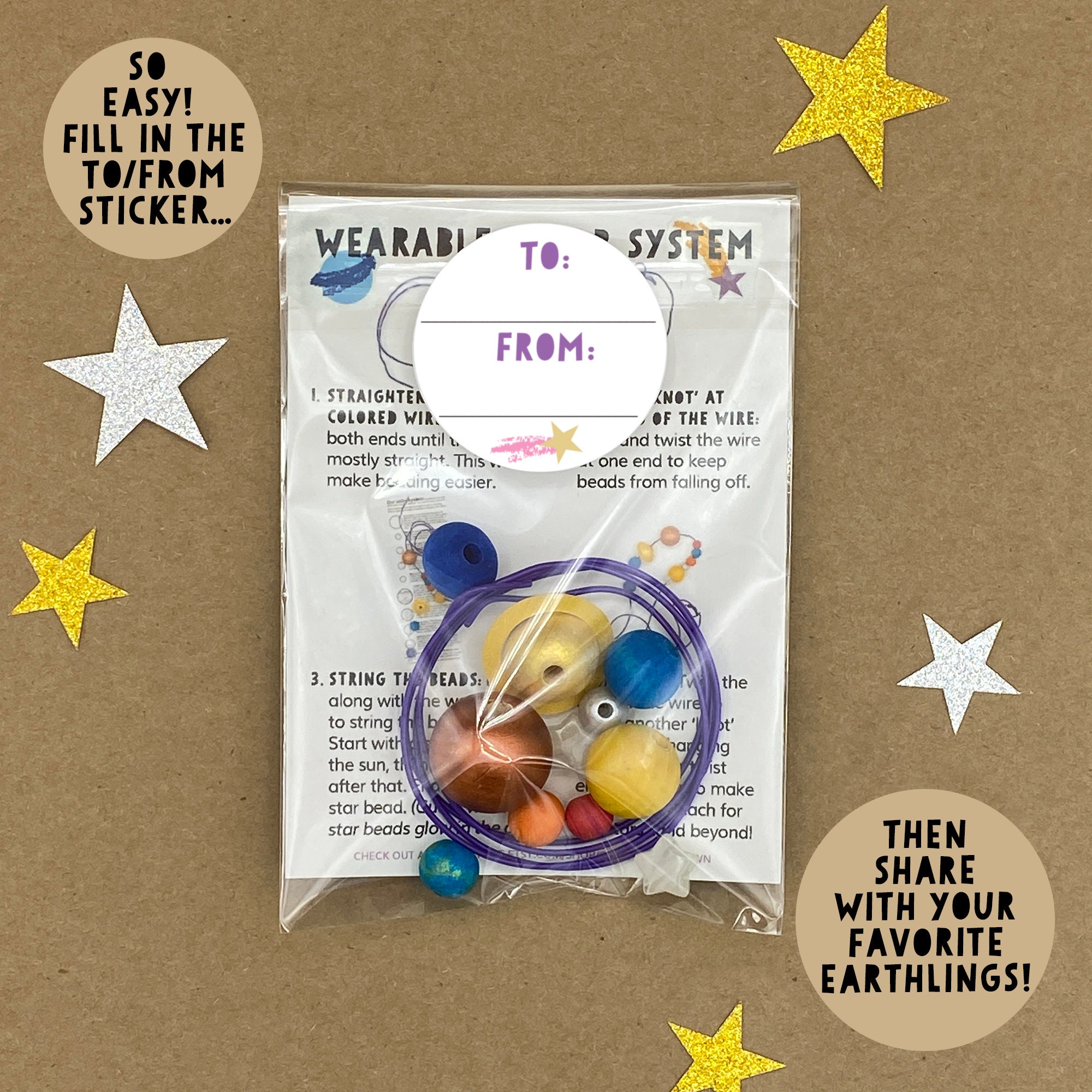 Solar System Kids Card & Mini Craft Kit Space Party Favor Classroom ...