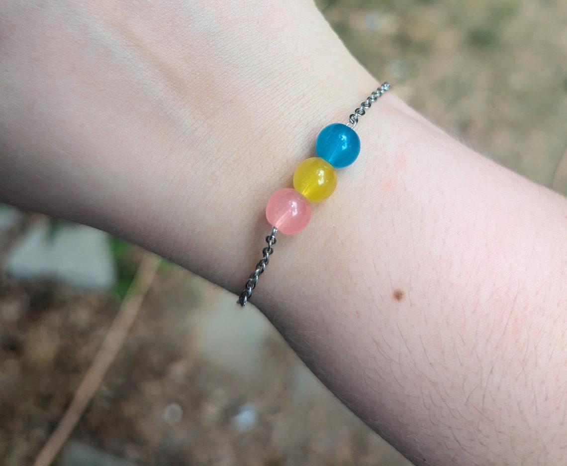 Pan Pride Flag Bracelet Discreet Pride Jewelry Pansexual Pride Pan Flag ...