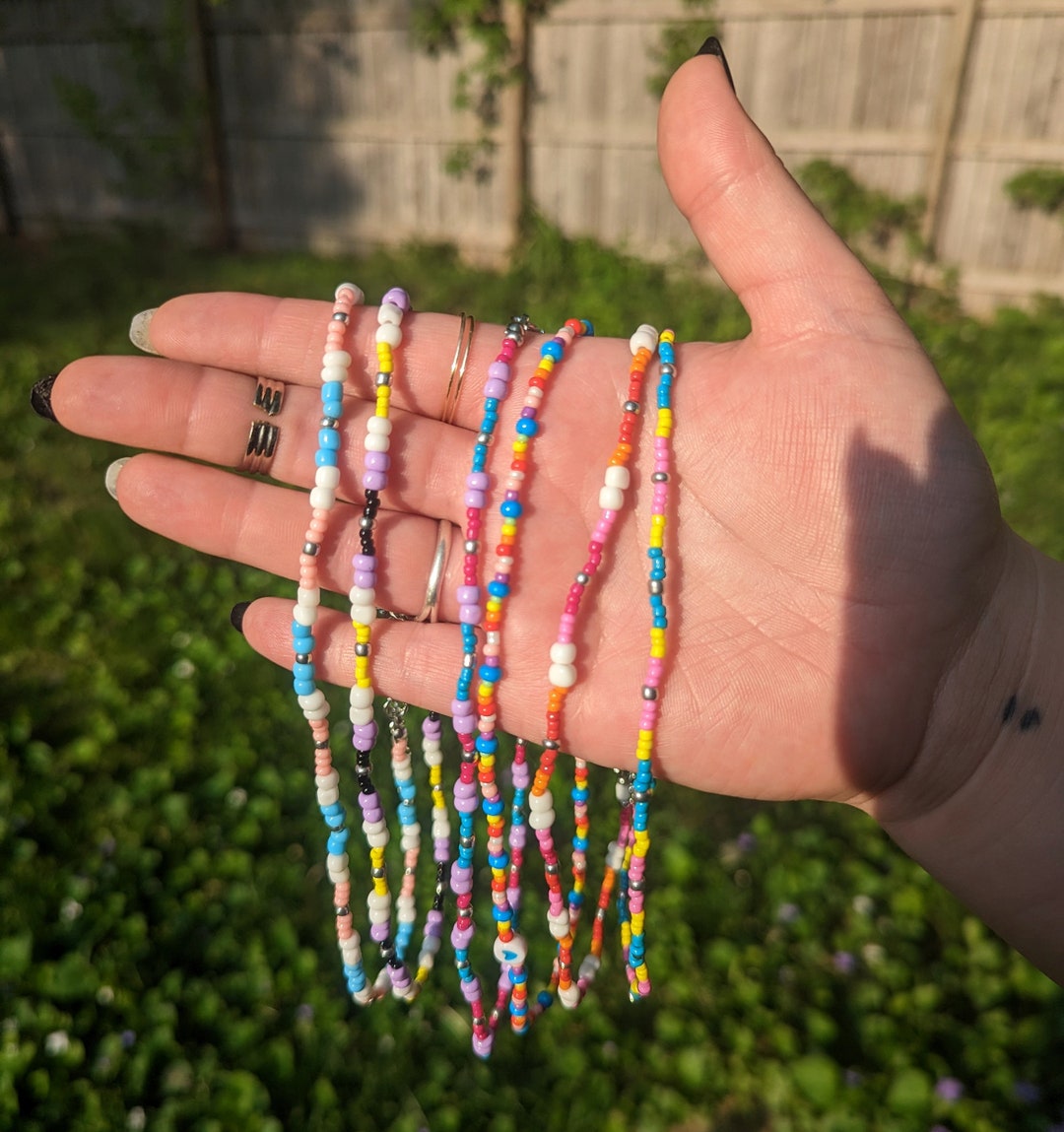 Pride Flag Seed Bead Necklace Discreet Pride Jewelry Seed - Etsy