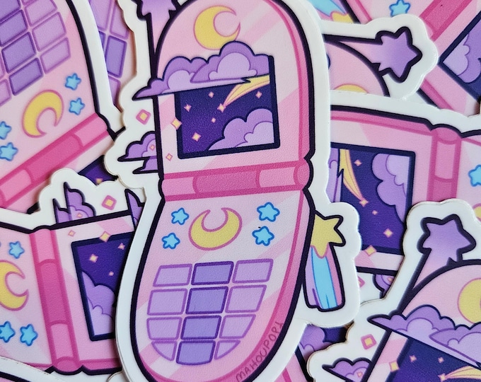 Kawaii Flip Phone 3" Sticker - Etsy Canada