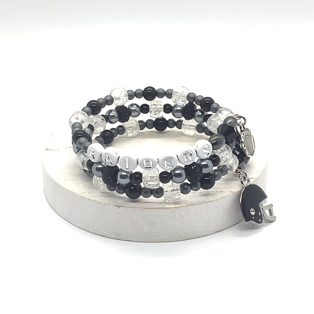 Raiders Beaded Bracelet | Las Vegas Football Jewelry - Etsy