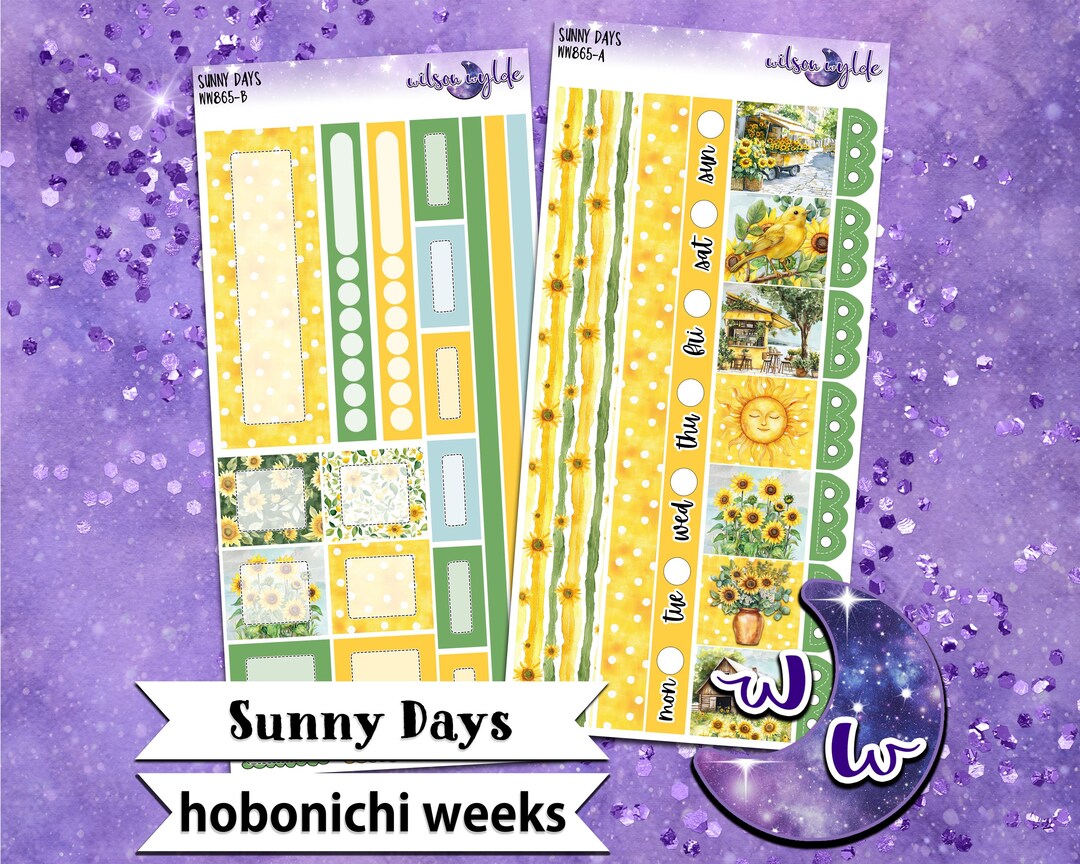 Sunny Days Weekly Sticker Kit, HOBONICHI WEEKS Format, a La Carte and ...