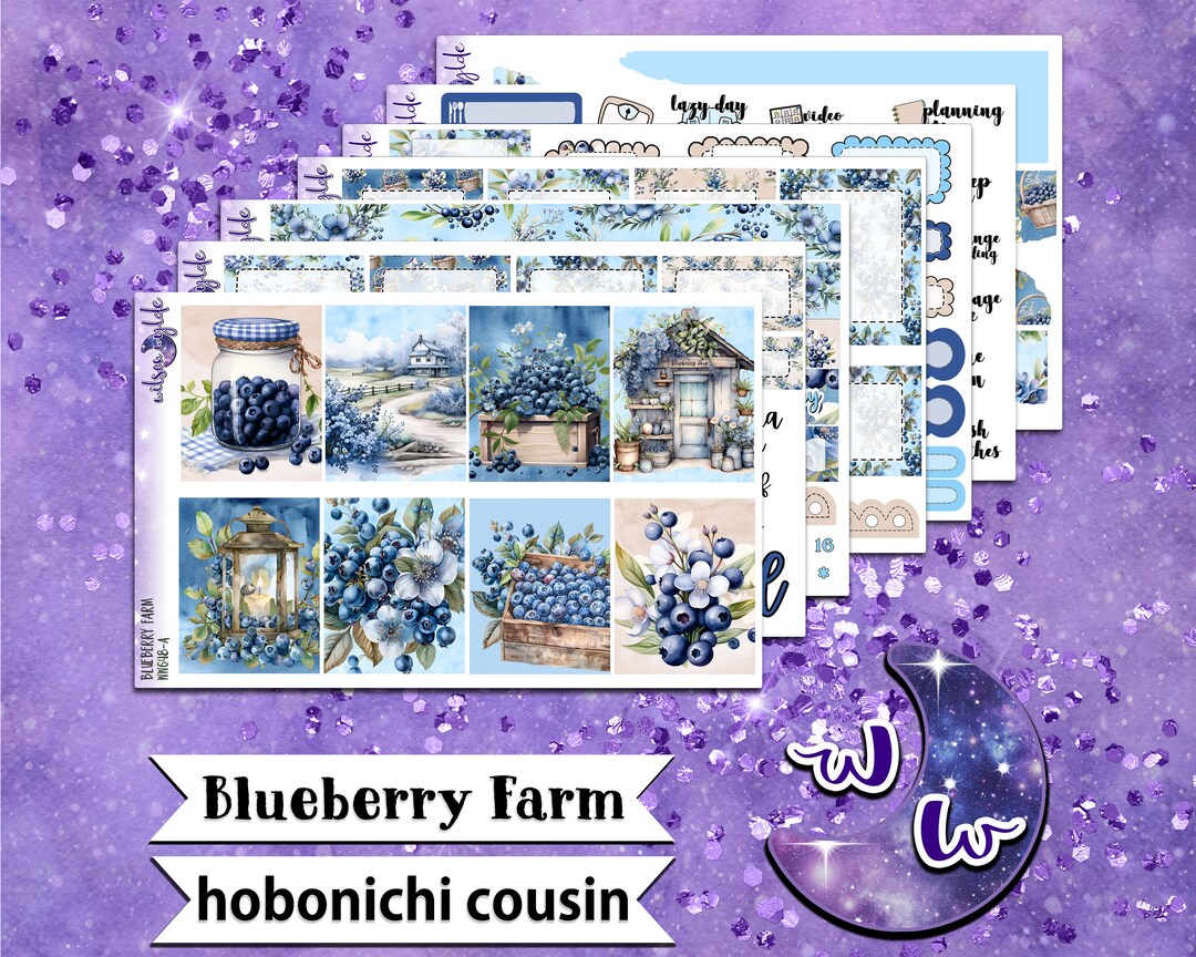 Blueberry Farm Full Weekly Sticker Kit, HOBONICHI COUSIN Format, a La ...