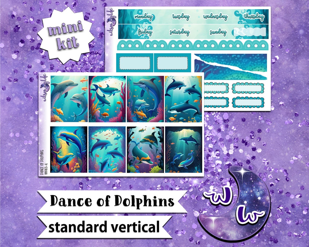 Dance of Dolphins Mini Weekly Sticker Kit, STANDARD VERTICAL Format, a ...