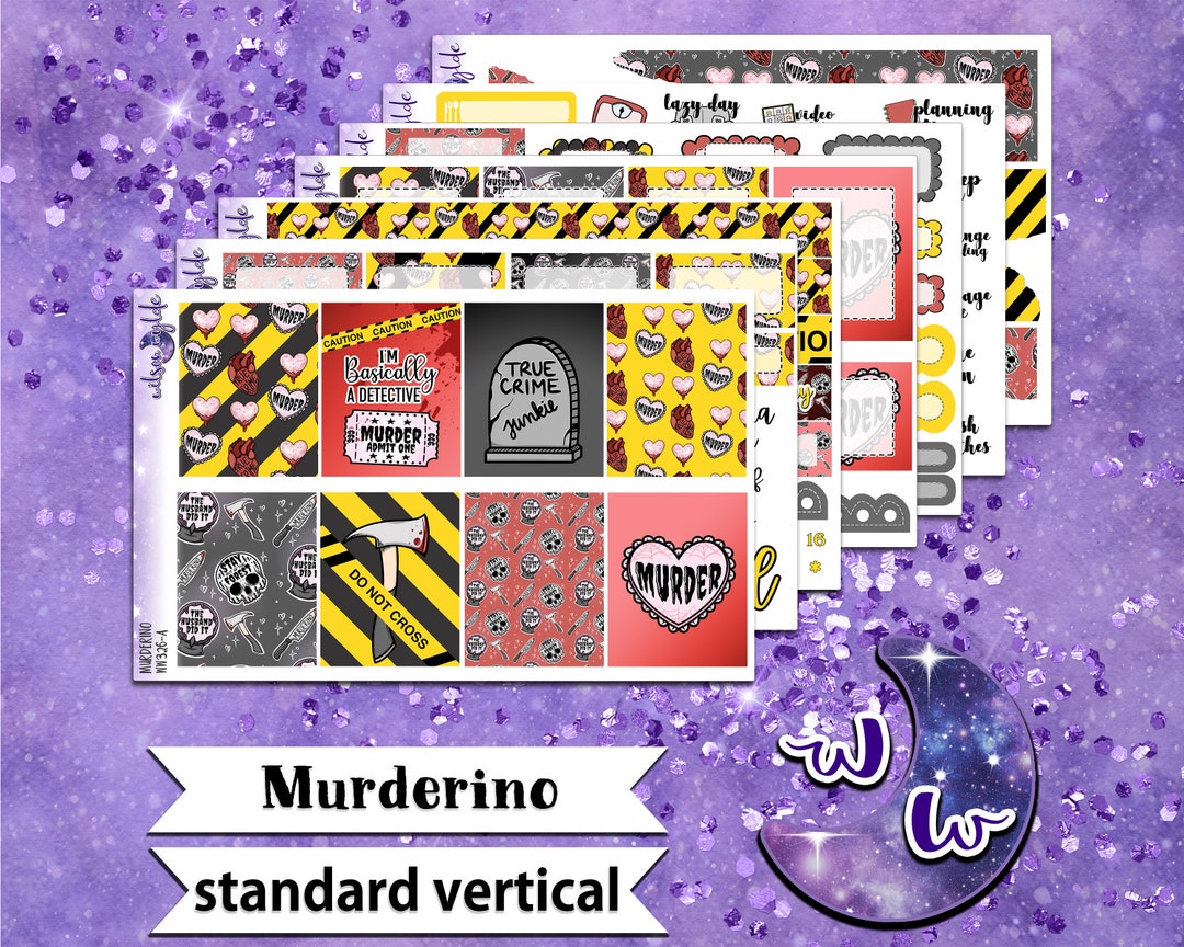 Murderino Full Weekly Sticker Kit, STANDARD VERTICAL Format, a La Carte ...