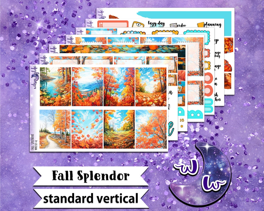 Fall Splendor Full Weekly Sticker Kit, STANDARD VERTICAL Format, a La ...
