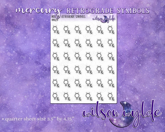 Mercury Retrograde Symbols Planner Stickers WW129 | Etsy Denmark