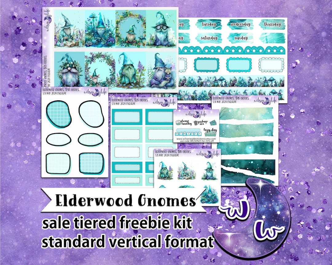 Elderwood Gnomes, Tiered Freebie Kit, Standard Vertical Format. 7 ...