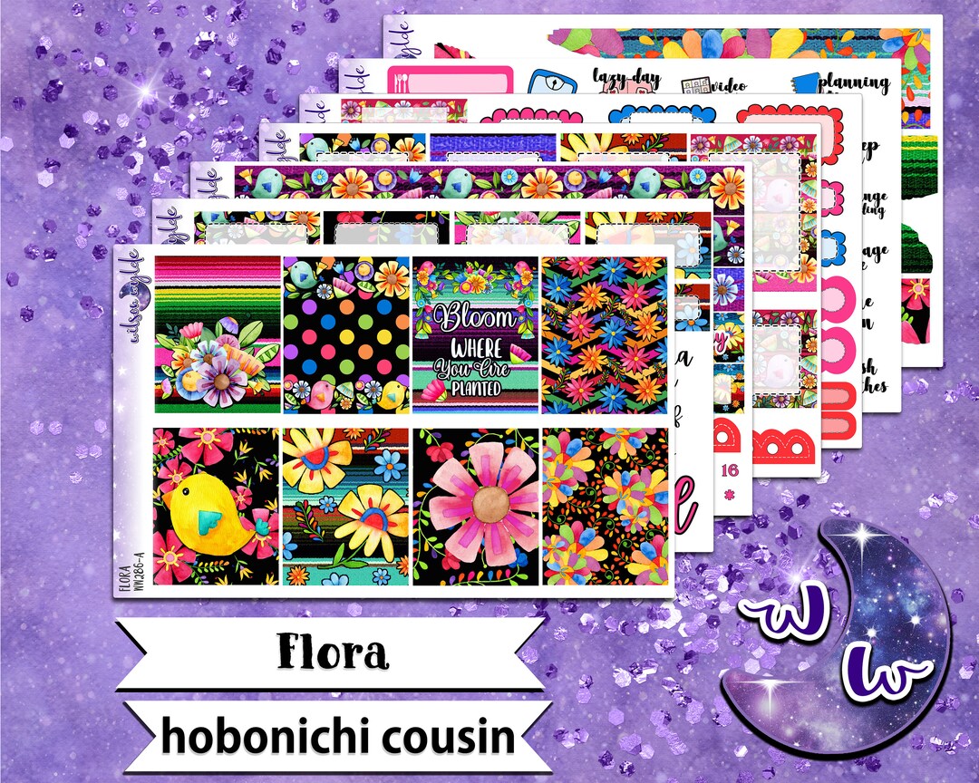 Flora Full Weekly Sticker Kit, HOBONICHI COUSIN Format, a La Carte and Bundle Options. WW286 - Etsy