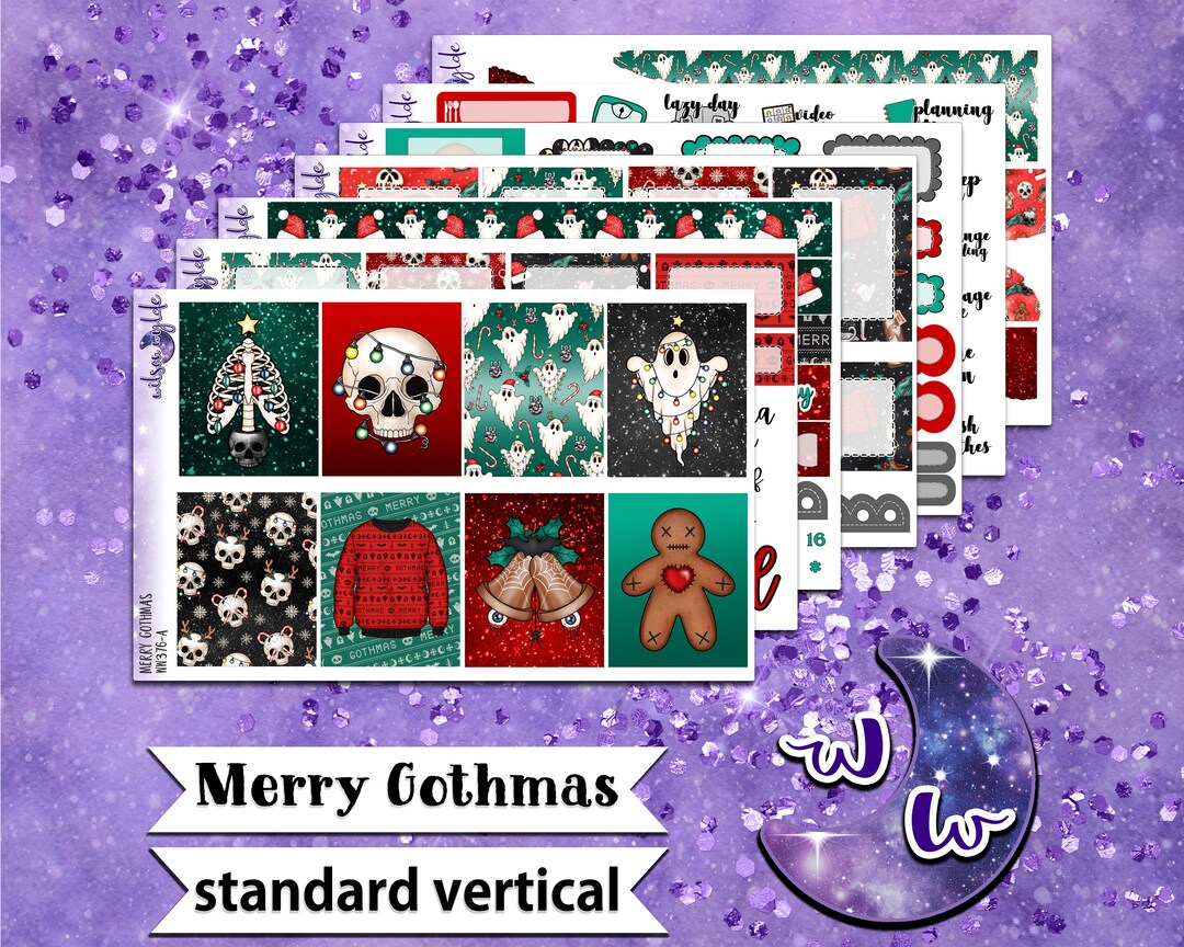 Merry Gothmas Full Weekly Sticker Kit, STANDARD VERTICAL Format, a La ...