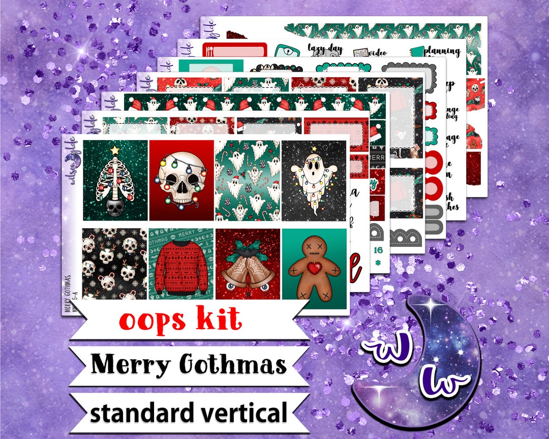 OOPS Merry Gothmas Full Weekly Sticker Kit STANDARD VERTICAL - Etsy