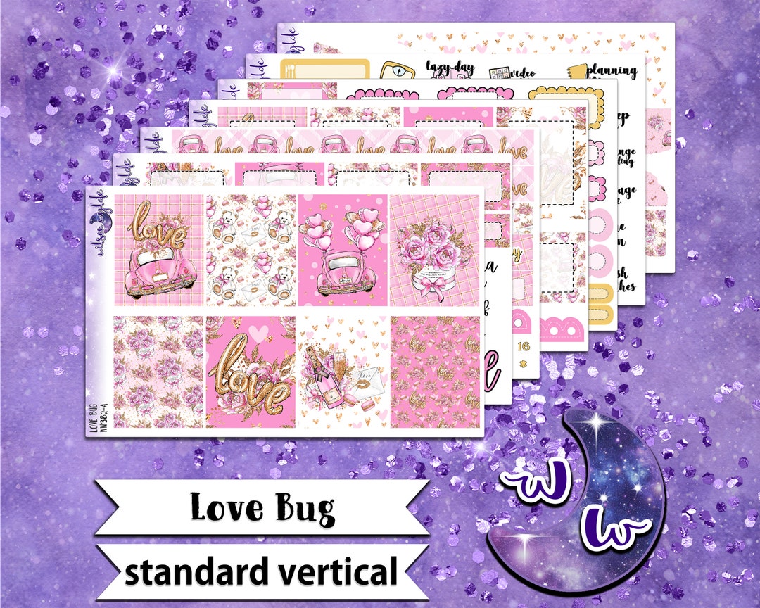 Love Bug Full Weekly Sticker Kit, STANDARD VERTICAL Format, a La Carte ...