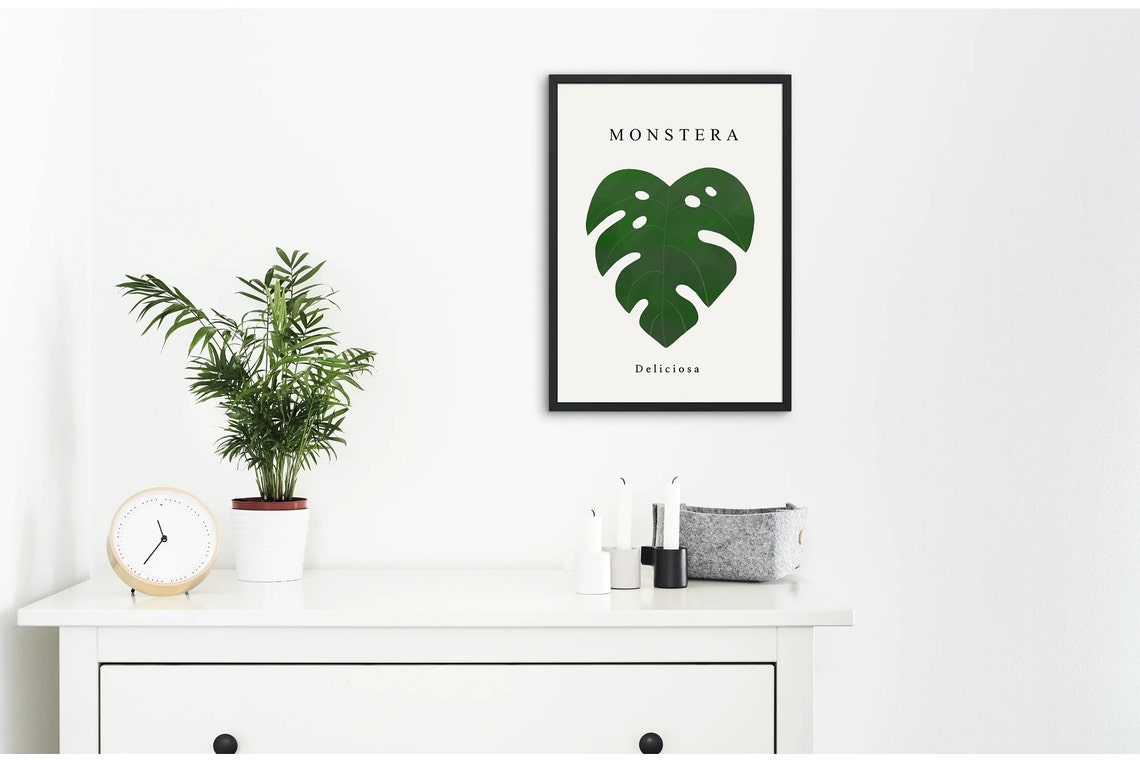 Monstera Wall Art Tropical Wall Decor Plant Leaf Print Tropical Leaf