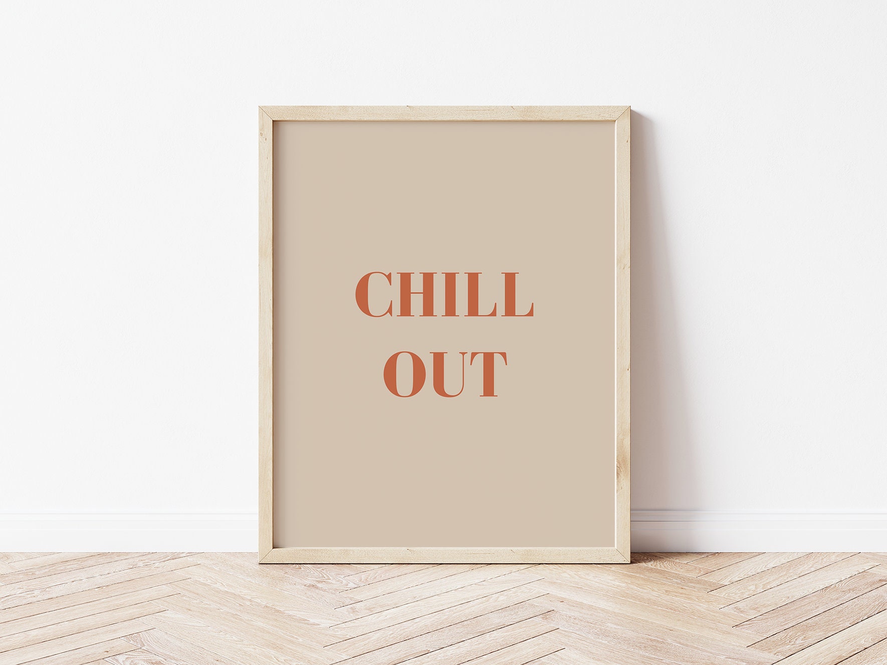 Chill Out Quote Wall Art, Retro Typography Print, Positive Art ...