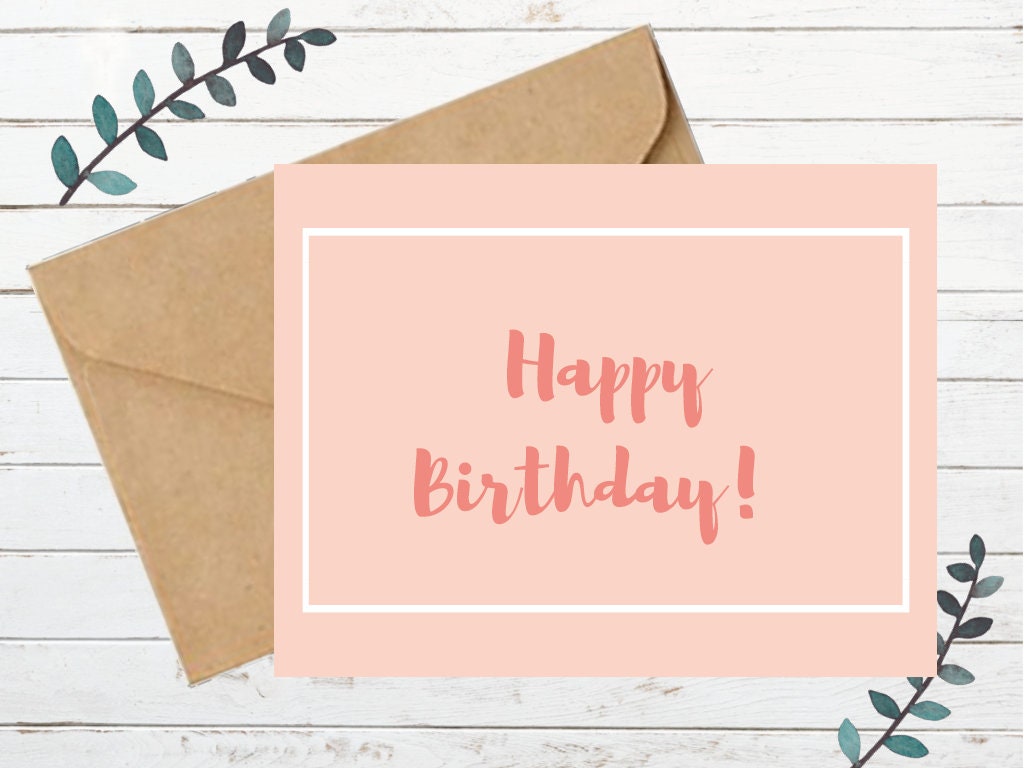 Printable Happy Birthday Postcard, Digital Download Card, Instant ...