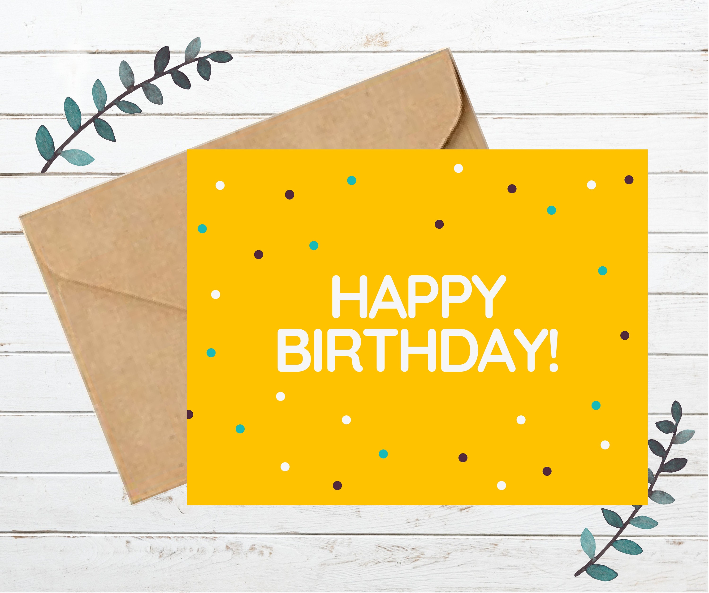 Happy Birthday Card, Printable Card, Digital Download Card, Postcard ...