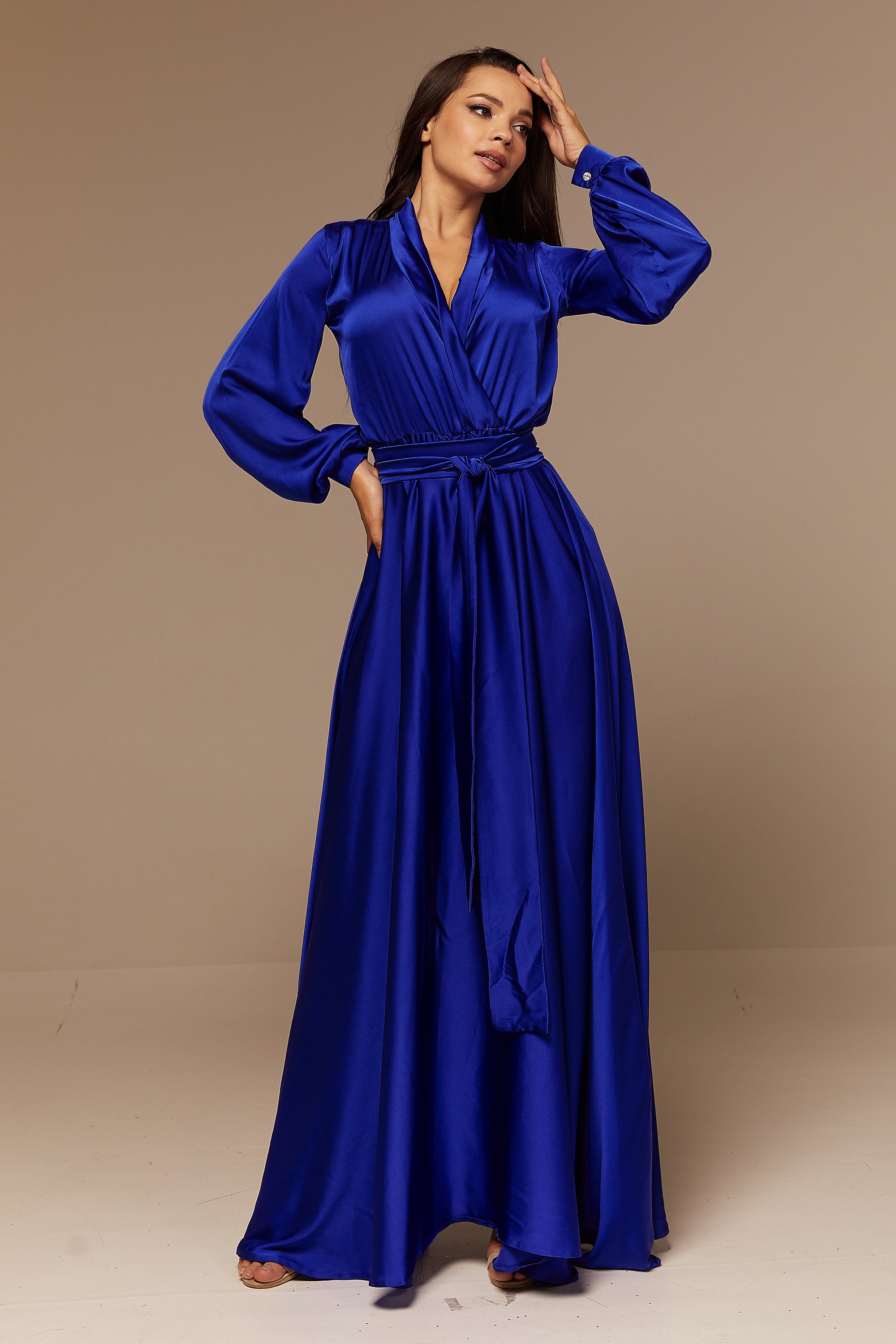 Royal Blue Satin Maxi Dress Dresses Images 2022 Page 6
