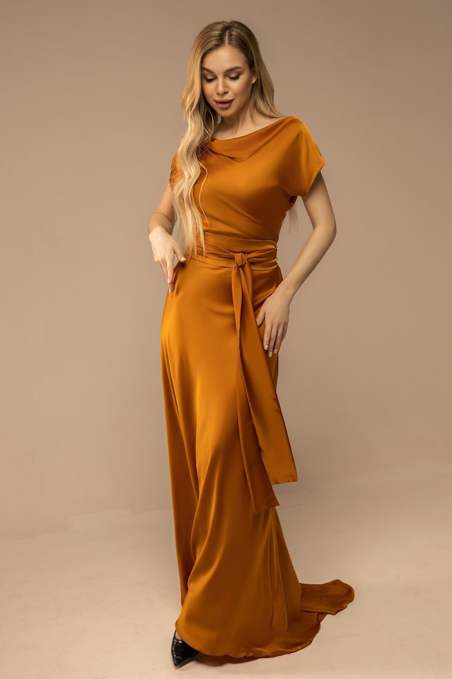 Mustard Silk Dress - Etsy