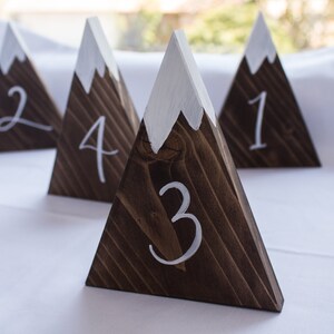 Wooden Table Numbers for Wedding, Mountain Table Numbers, Wedding Table ...