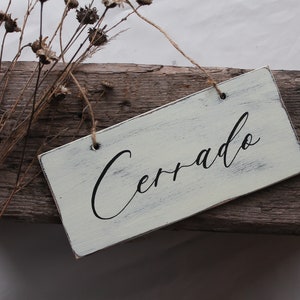 Abierto Cerrado Sign, Spanish Open Closed Sign, Handwritten Table ...