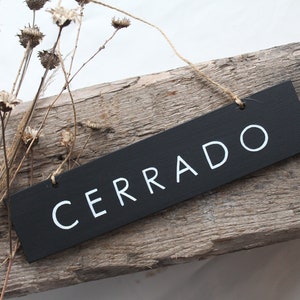 Abierto Cerrado Sign, Spanish Black-white Open Closed Handwritten Sign ...