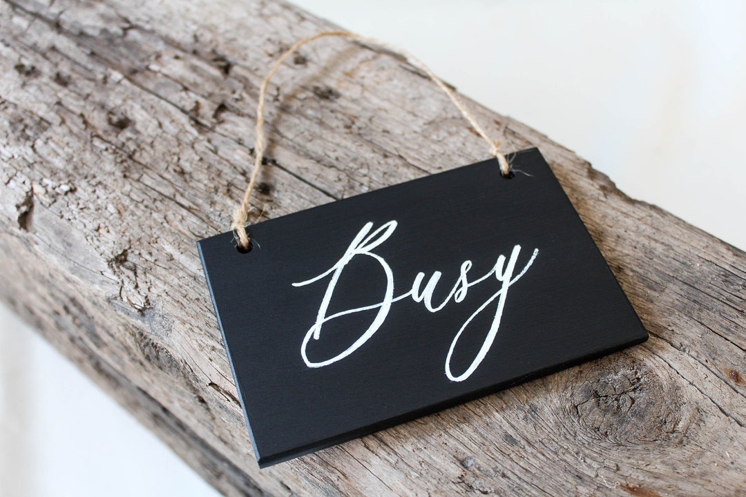 Free / Busy Double Sided Toilet Sign, Calligraphy Free Busy Toilet Door ...