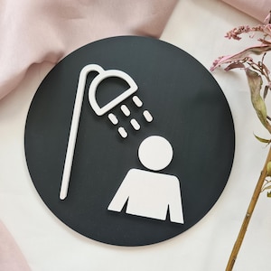 Bathroom Door Sign, Shower Room Door Sign, Bathroom Plate, Shower Cabin ...