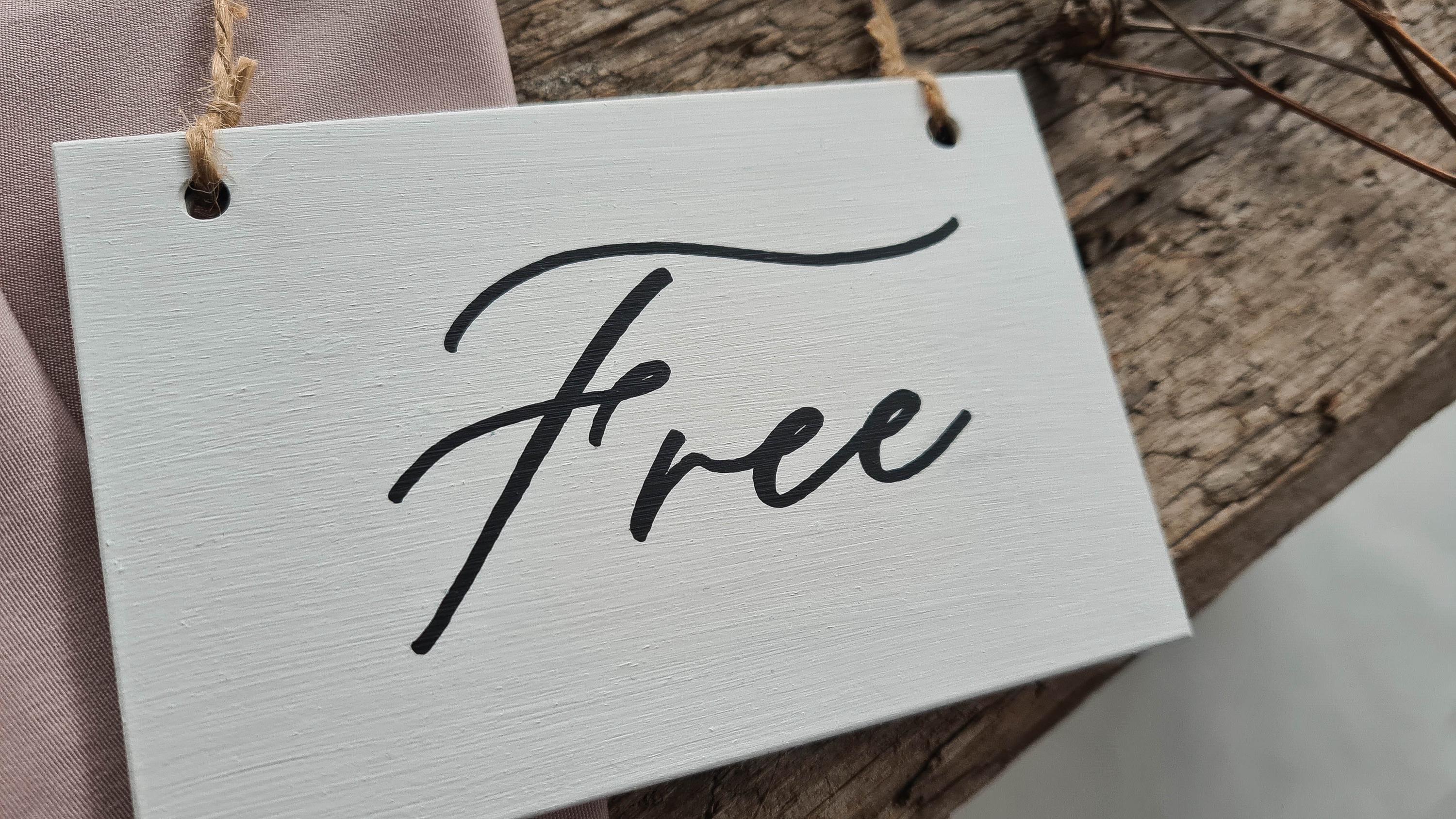 White Toilet Sign, Restroom Free / Busy Double Sided Sign, White Free ...