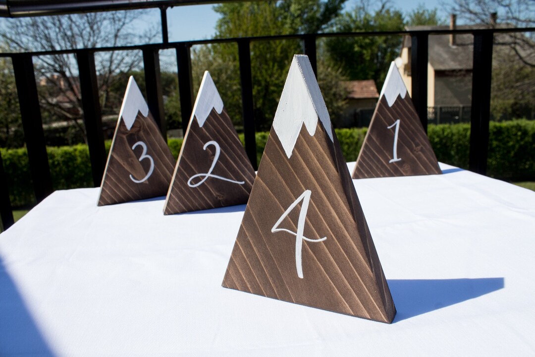 Wooden Table Numbers for Wedding, Mountain Table Numbers, Wedding Table ...