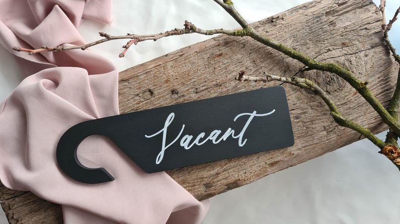 Occupied / Vacant Door Hanger, Calligraphy Free Busy Toilet Door Sign ...