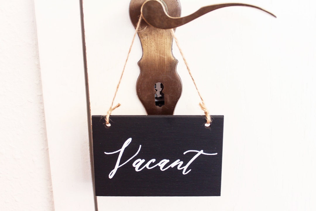 Occupied / Vacant Double Sided Toilet Sign, Calligraphy Occupied Vacant ...