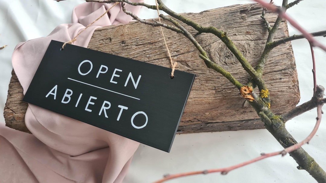 Bilingual Open-closed Sign, English-spanish Open-closed Sign, Abierto ...