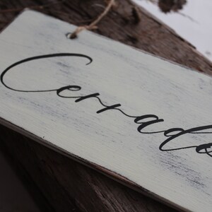 Abierto Cerrado Sign, Spanish Open Closed Sign, Handwritten Table ...