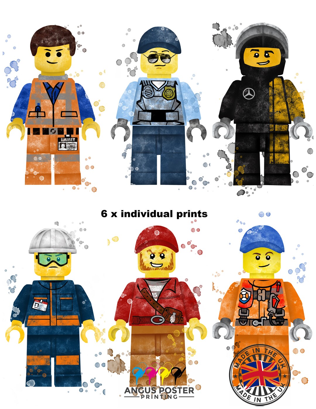 Lego Prints 6 X A4 Individual Prints - Etsy