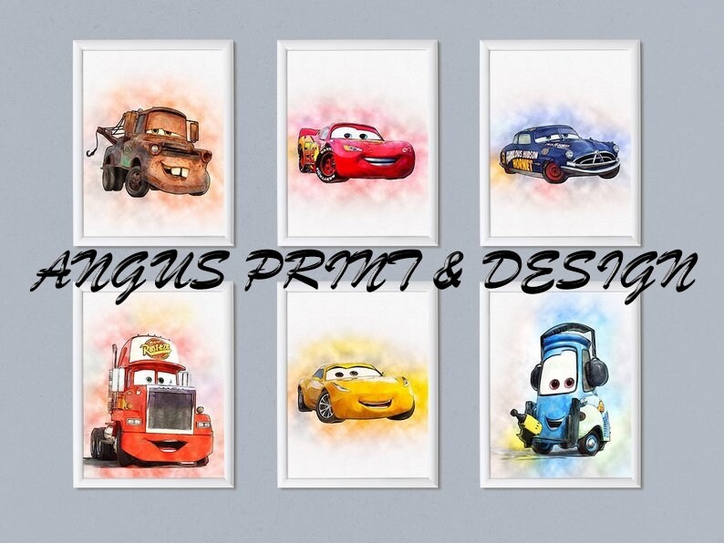 Cars Pixar Print Set 6 X A4 - Etsy UK
