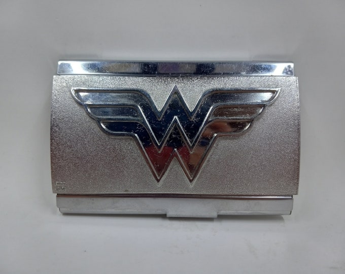 Vintage Original 70's Wonder Woman Stainless Steel Business Card Holder ...