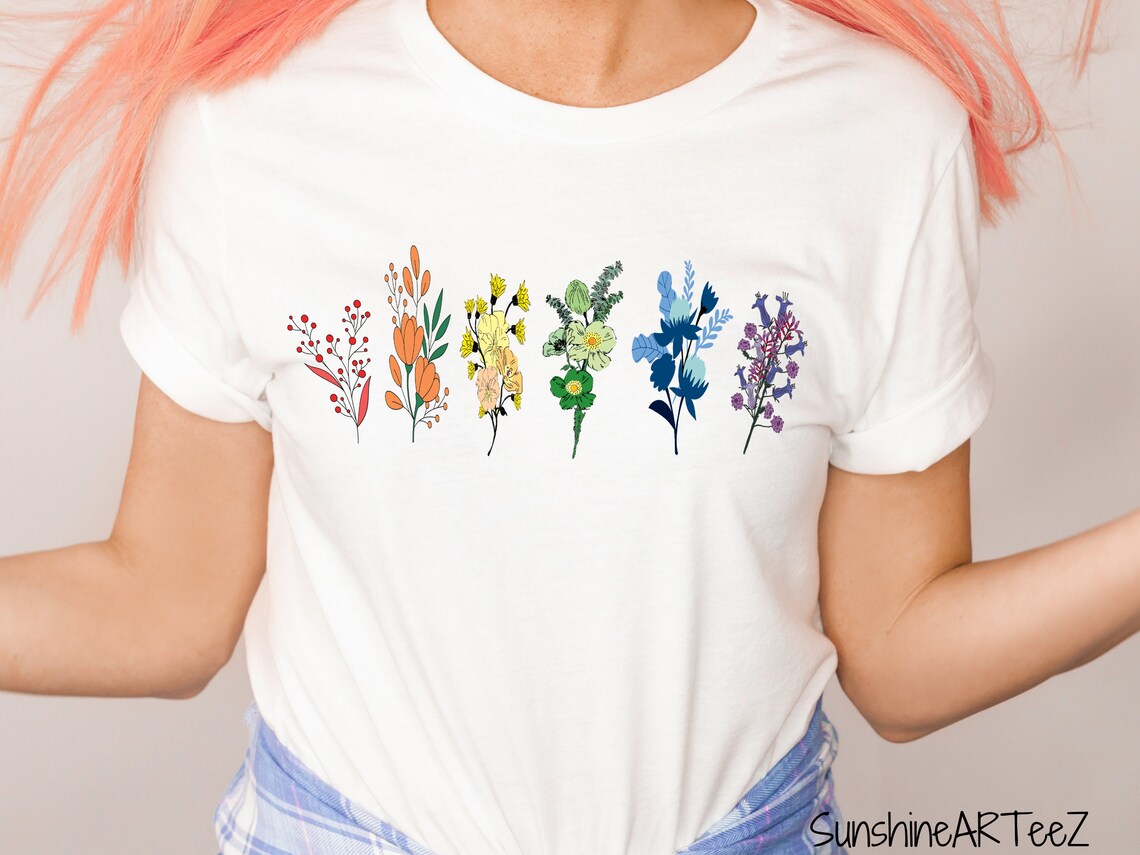 Tshirt en fleurs-floral tshirt-haut en fleur-amateurs de | Etsy Tshirt en fleurs-floral tshirt-haut en fleur-amateurs de | Etsy