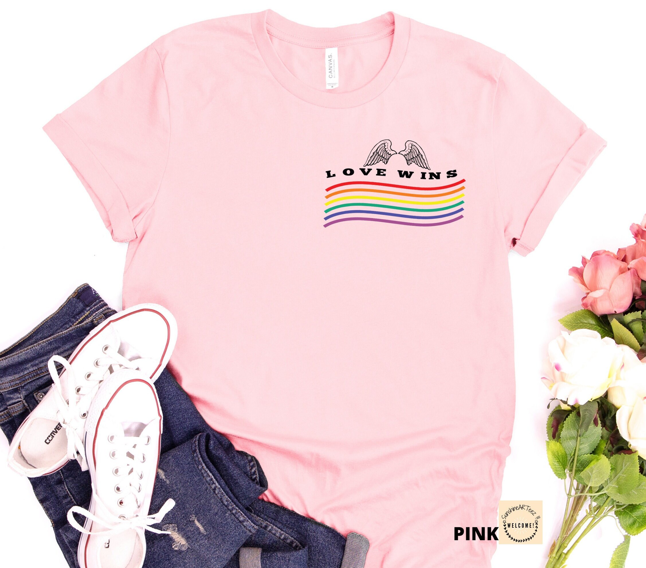 Love Wins Shirt Lgbt Flag Shirt Queer Shirtlgbt Pride Shirt Lesbian ...