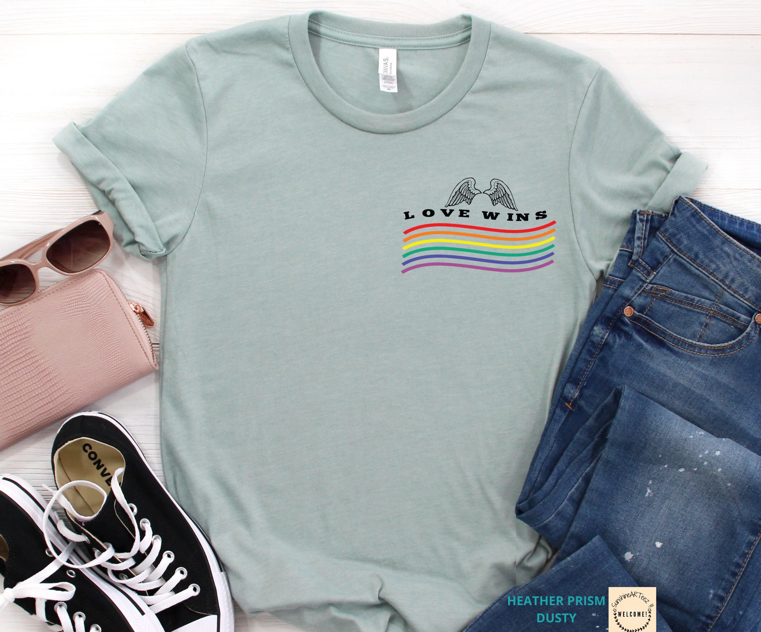 Love Wins Shirt Lgbt Flag Shirt Queer Shirtlgbt Pride Shirt Lesbian ...