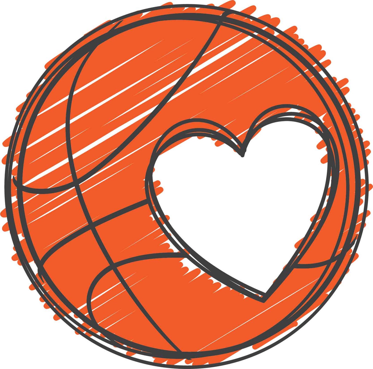Digital Download Basketball With Heart PNG SVG - Etsy
