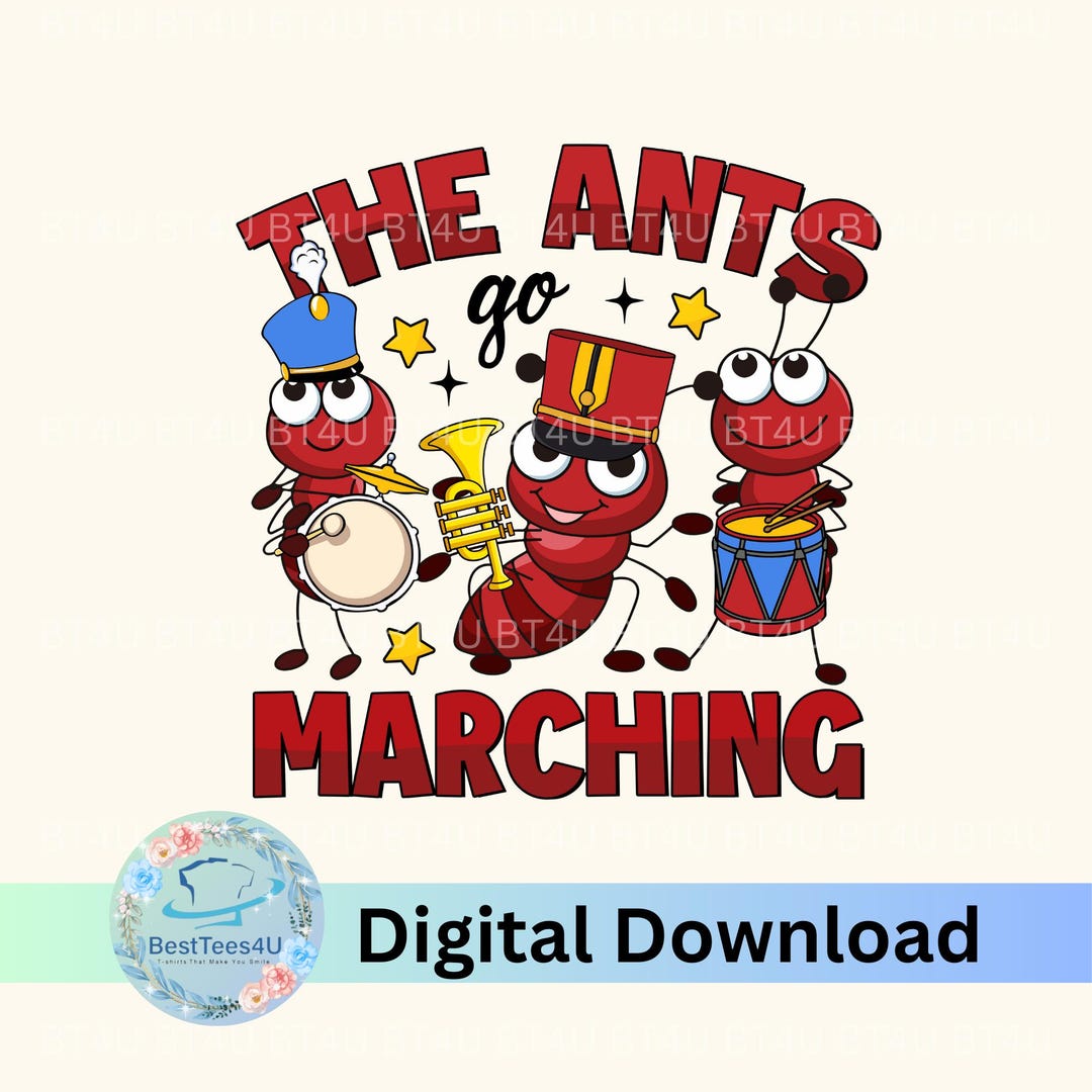 The Ants Go Marching PNG, PNG Sublimation Design, Funny PNG, Png ...