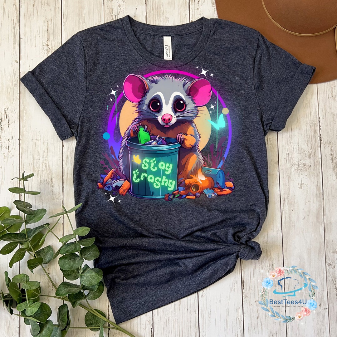 Stay Trashy Possum Unisex T-shirt, Funny Retro Shirt, Possum Tee, Neon ...