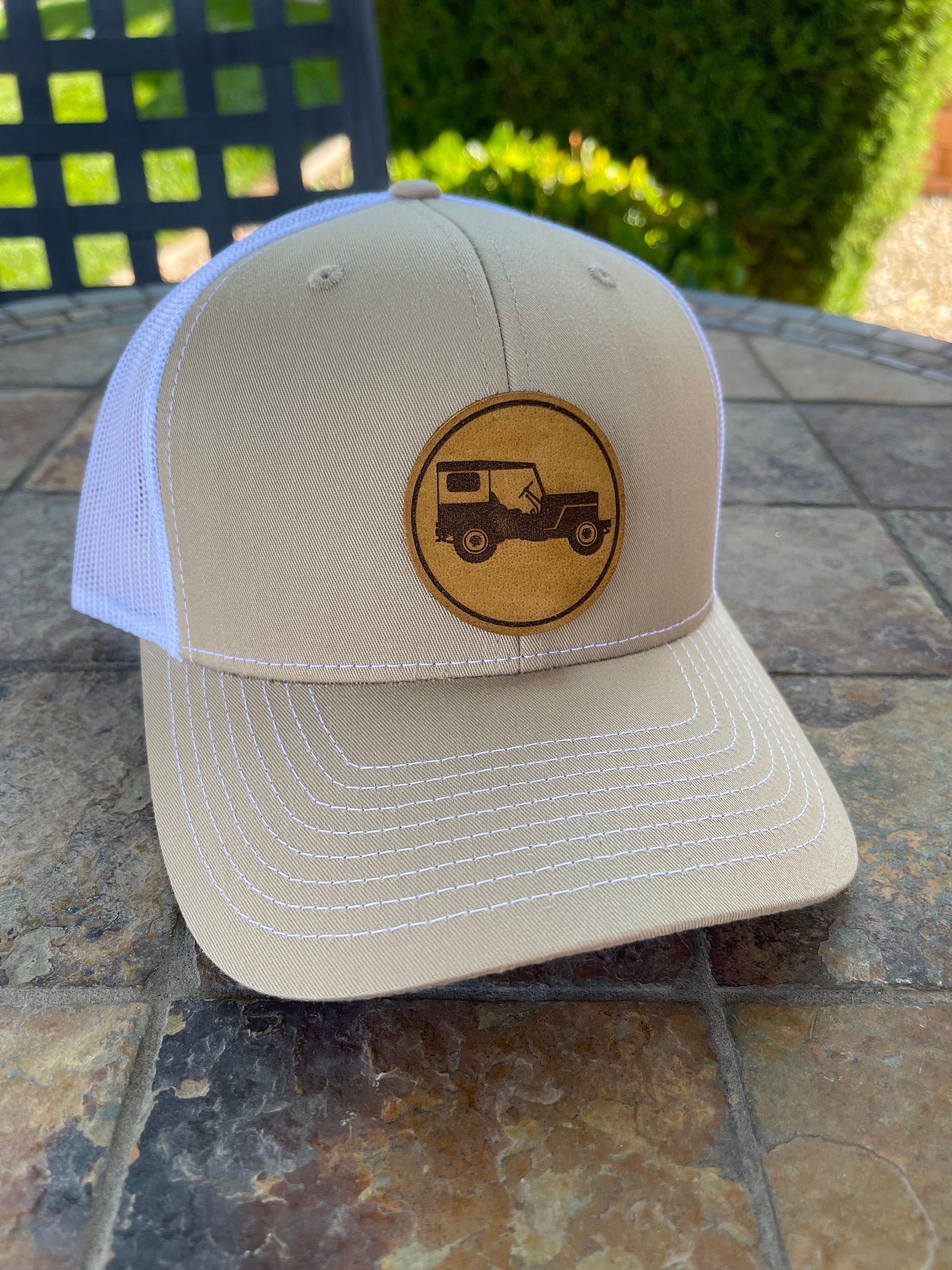 Vintage CJ2A Rustic Full Grain Leather Patch Hat - Etsy