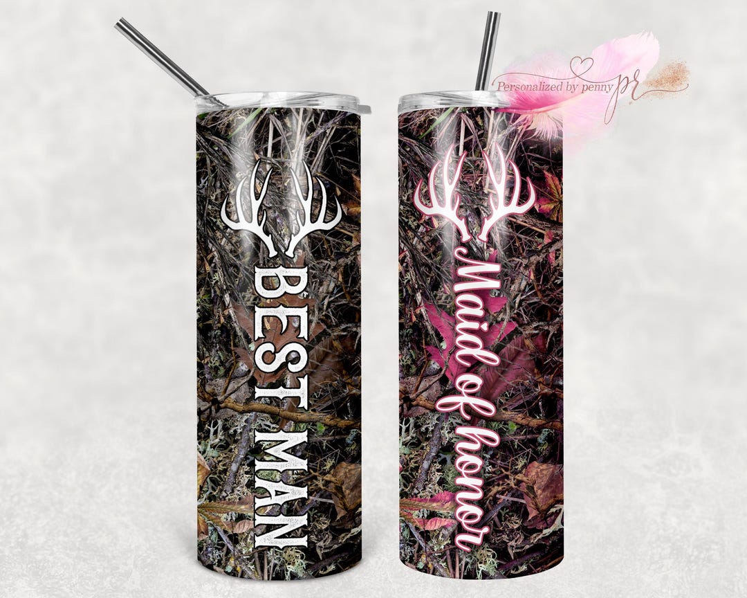 Best Man Maid of Honor Camo Tumblers | 20oz Skinny Sublimation Tumbler ...