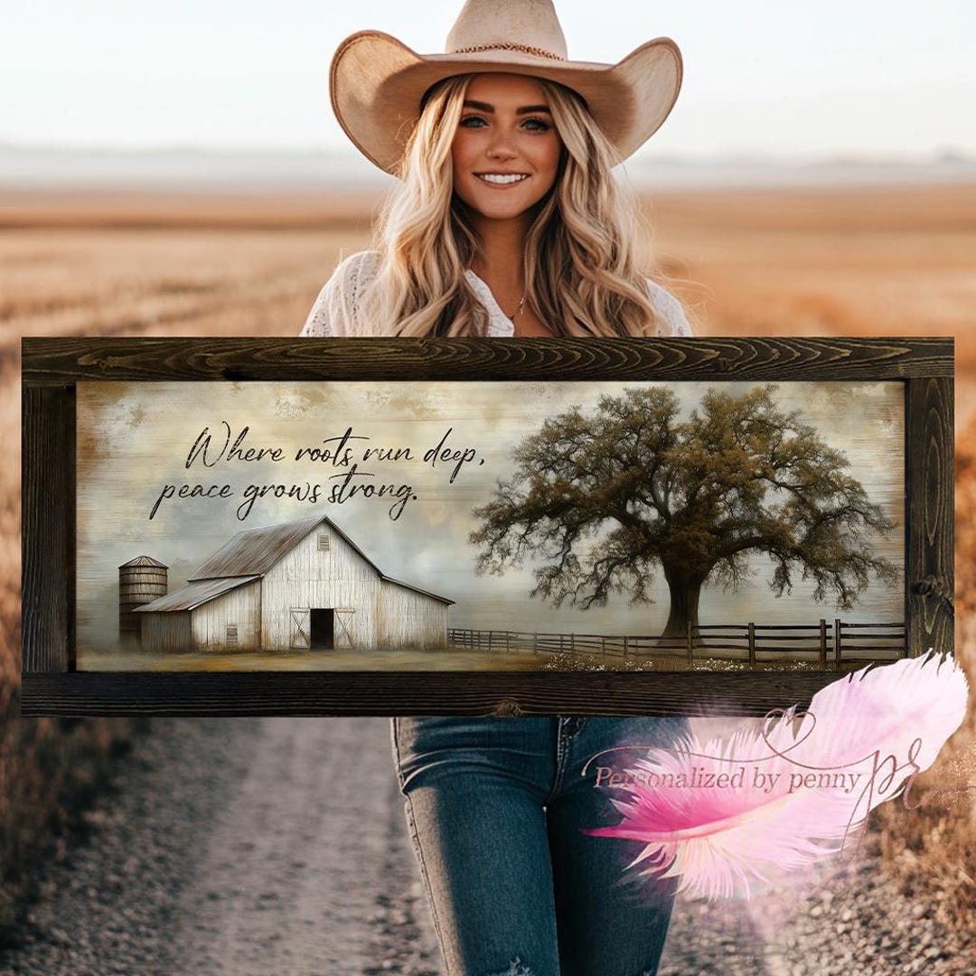 Where Roots Run Deep, Peace Grows Strong - Canvas Print – Rustic Framed ...