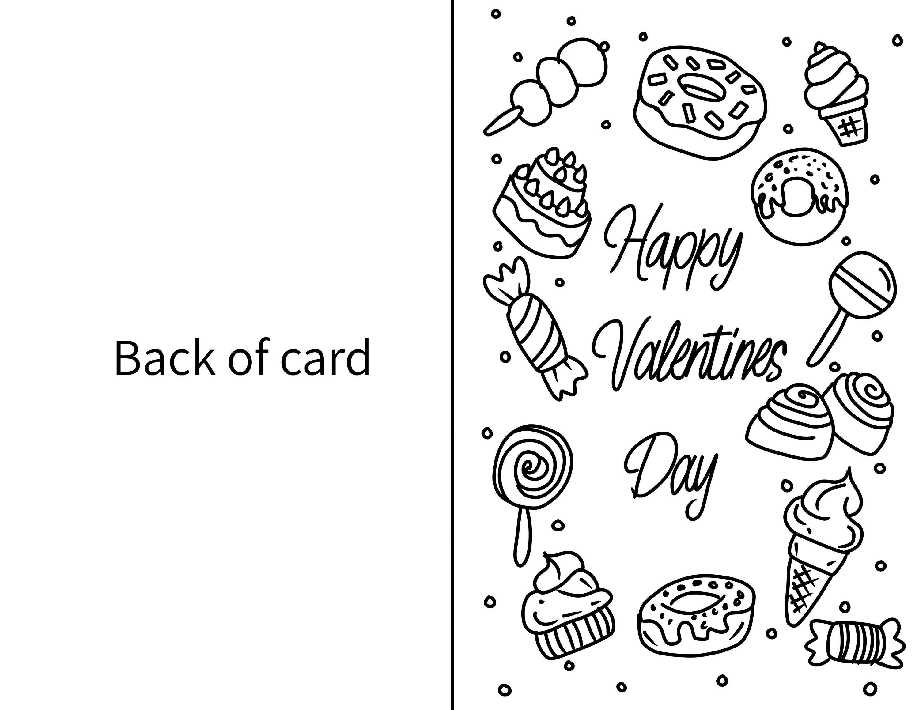 Printable Sweets Valentines Day Coloring Cards - Etsy