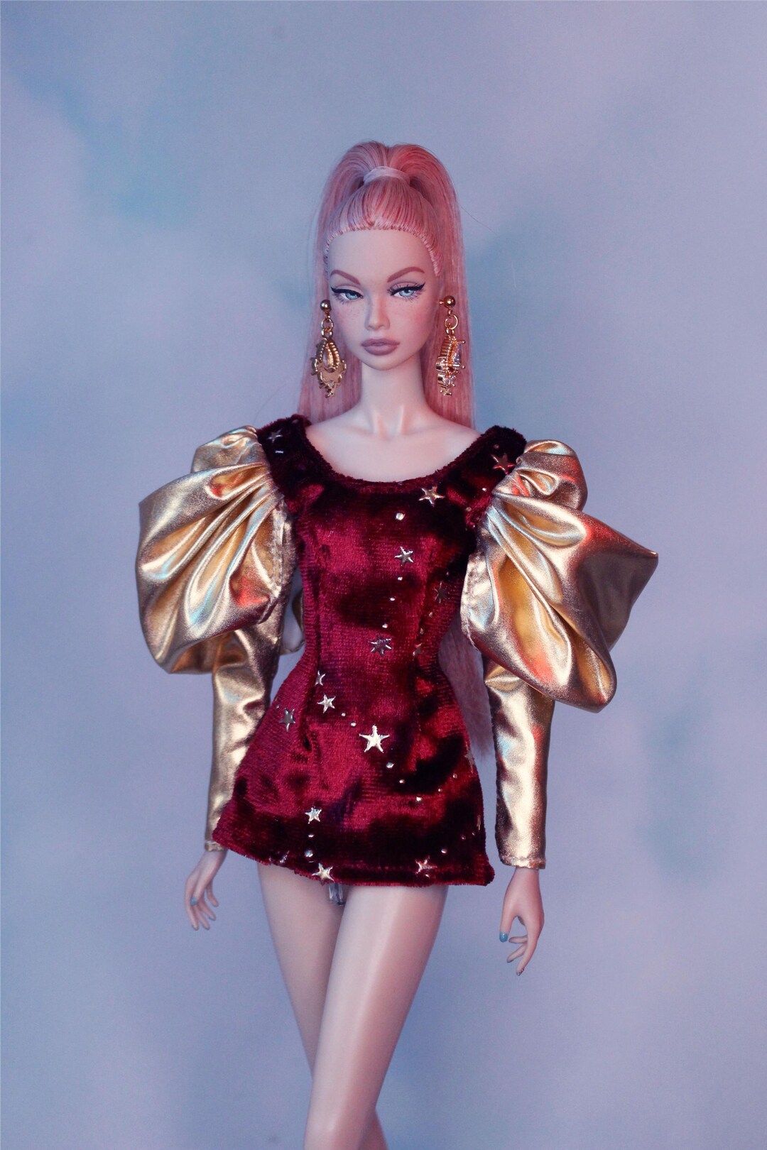 Integrity Toys OUTFIT- Bow Sleeve Mini Dress - Royal Red by Little ...