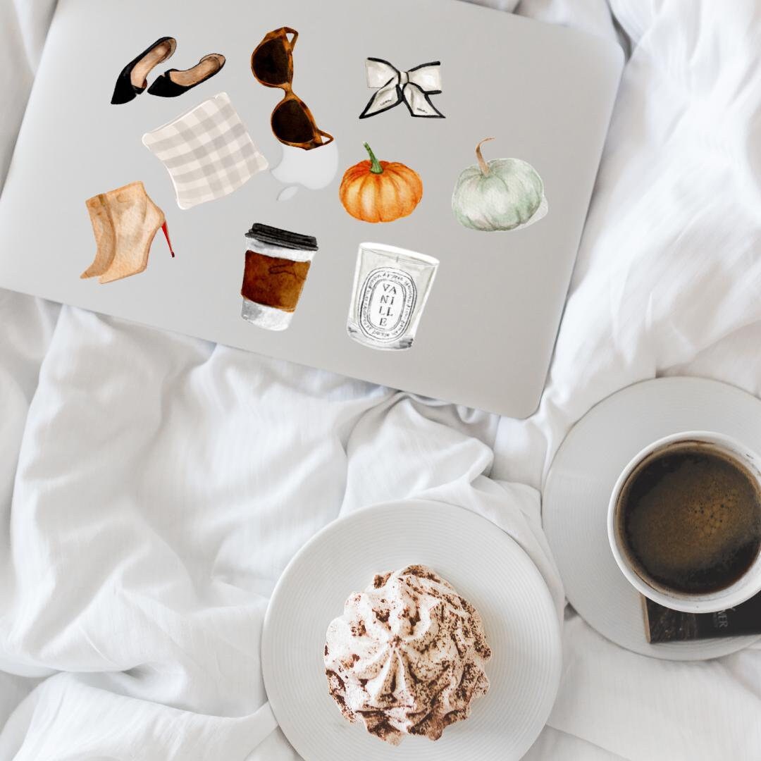 Sticker Bundle - Set of Fall Essentials. Laminated Stickers for ...