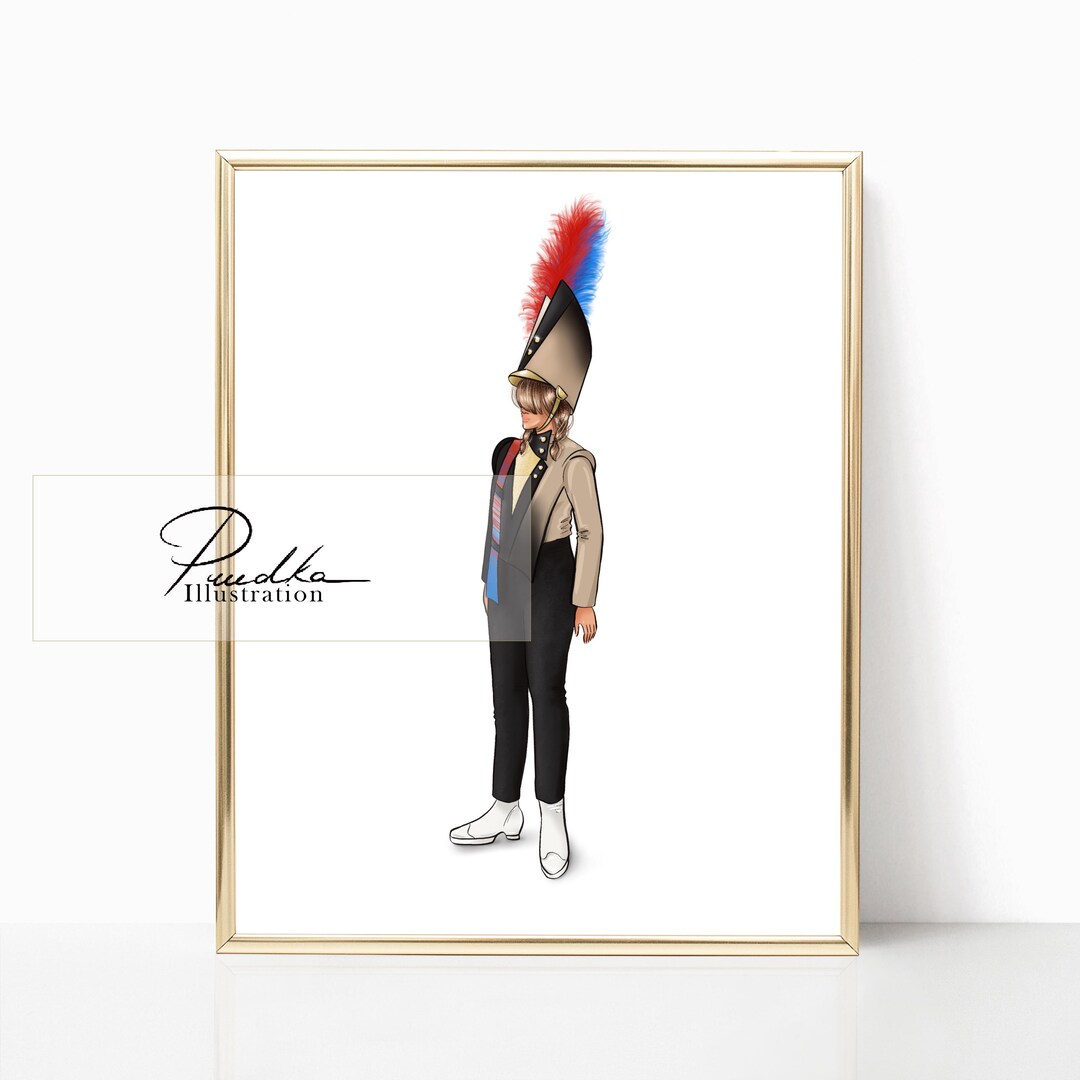 Custom Marching Band Girl Illustration - Personalized Fashion Sketch ...