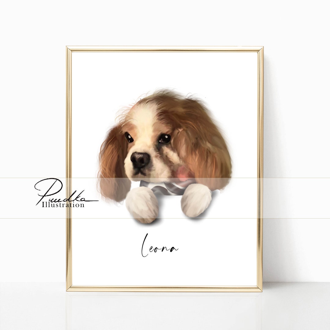 Personalized Pet Portrait: Custom Dog Art Print - Etsy